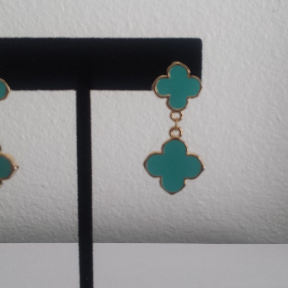rachals accessories | Jewelry | 6 Gold Nacklaceturquoise Four Leaf ...